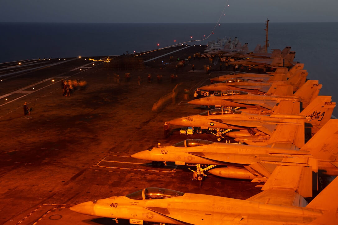 Night Flight Ops aboard USS Gerald R Ford - Americans for a Stronger Navy